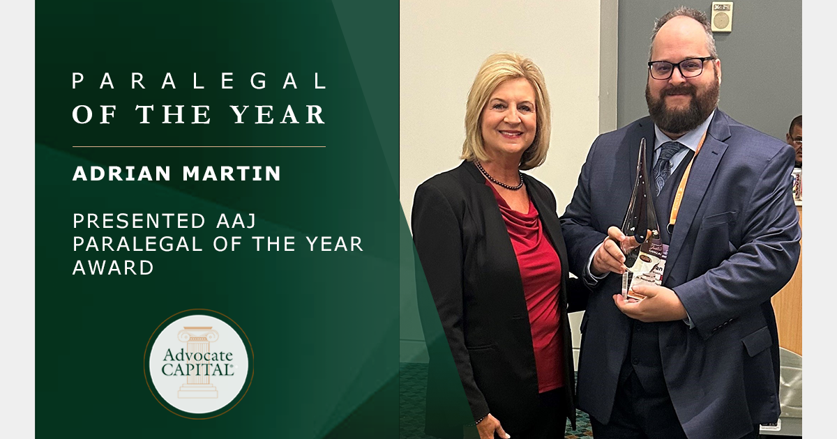 AAJ Paralegal of the Year Award Presented to Adrian Martin | Advocate ...