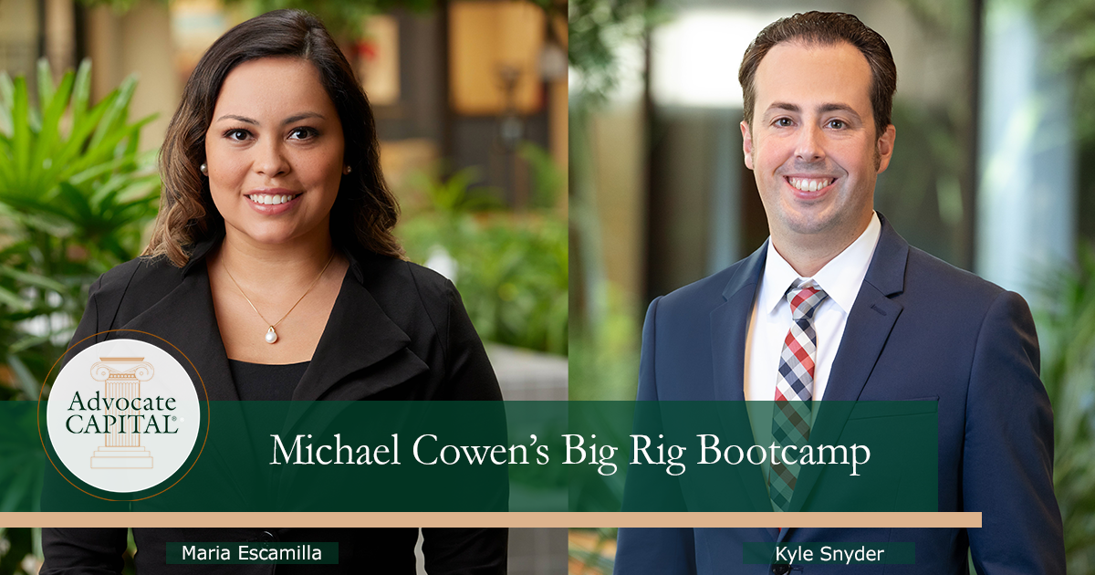 Headed to San Antonio for Big Rig Bootcamp! | Advocate Capital, Inc.