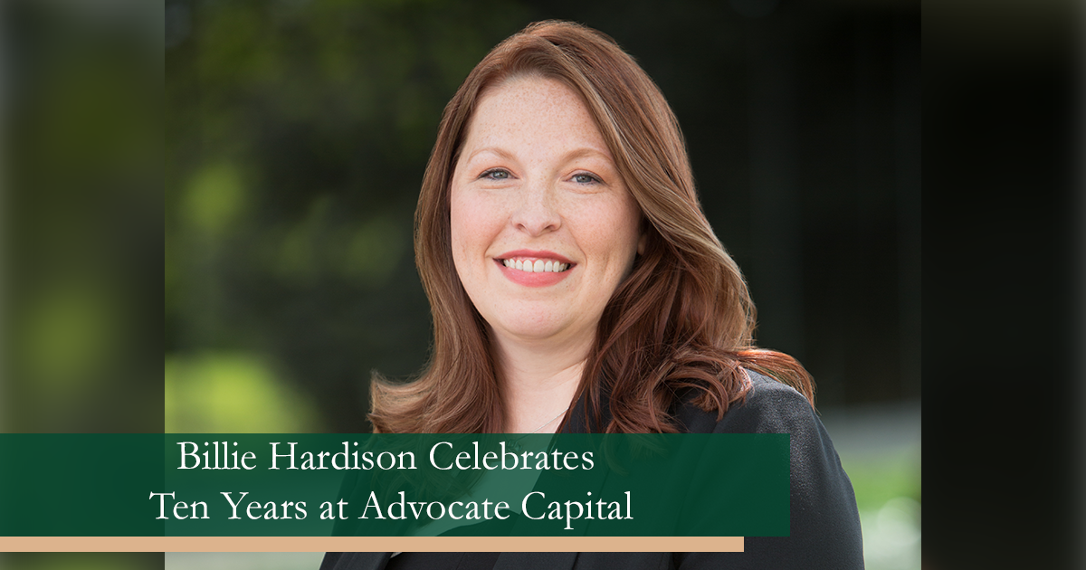 Billie Hardison Celebrates Ten Years at Advocate Capital, Inc ...